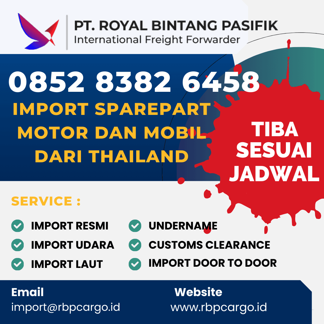 Import sparepart motor dan mobil dari Thailand